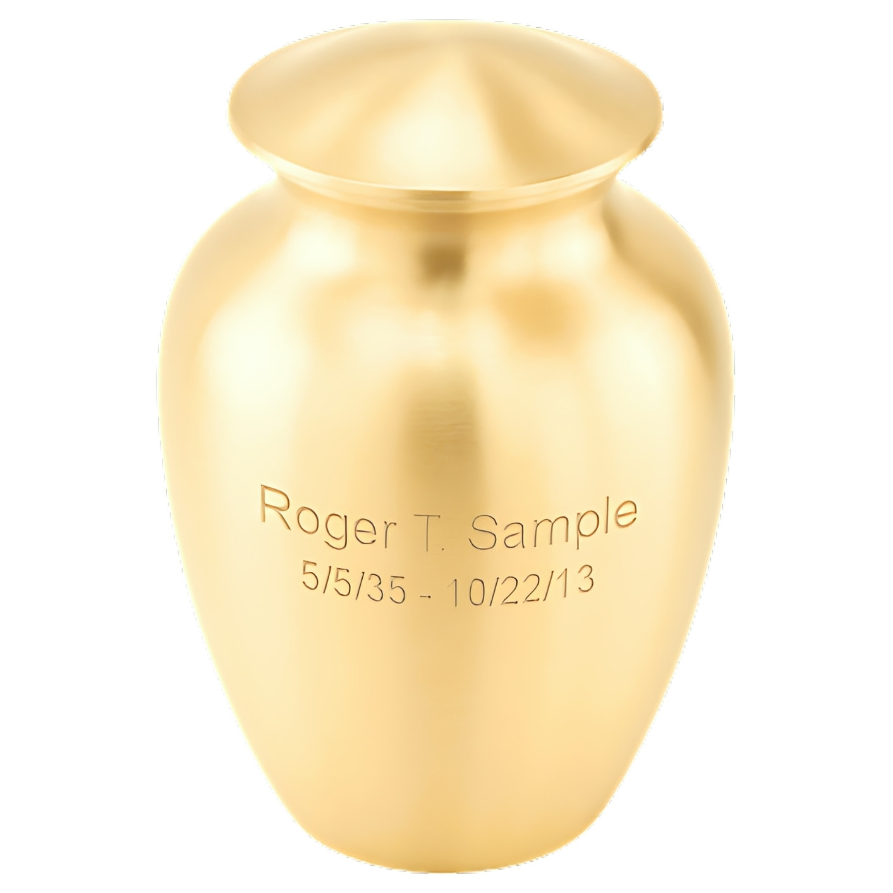 Simple Gold | Extra Small Brass Cremation Urn for Ashes in Gold
