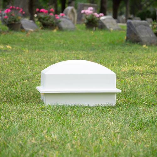 Crowne Urn Vault Single White | Urn Vaults & Burial Vaults