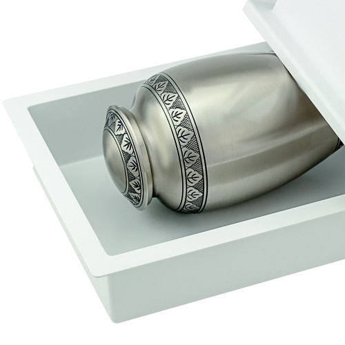 Crowne Urn Vault Single White | Urn Vaults & Burial Vaults