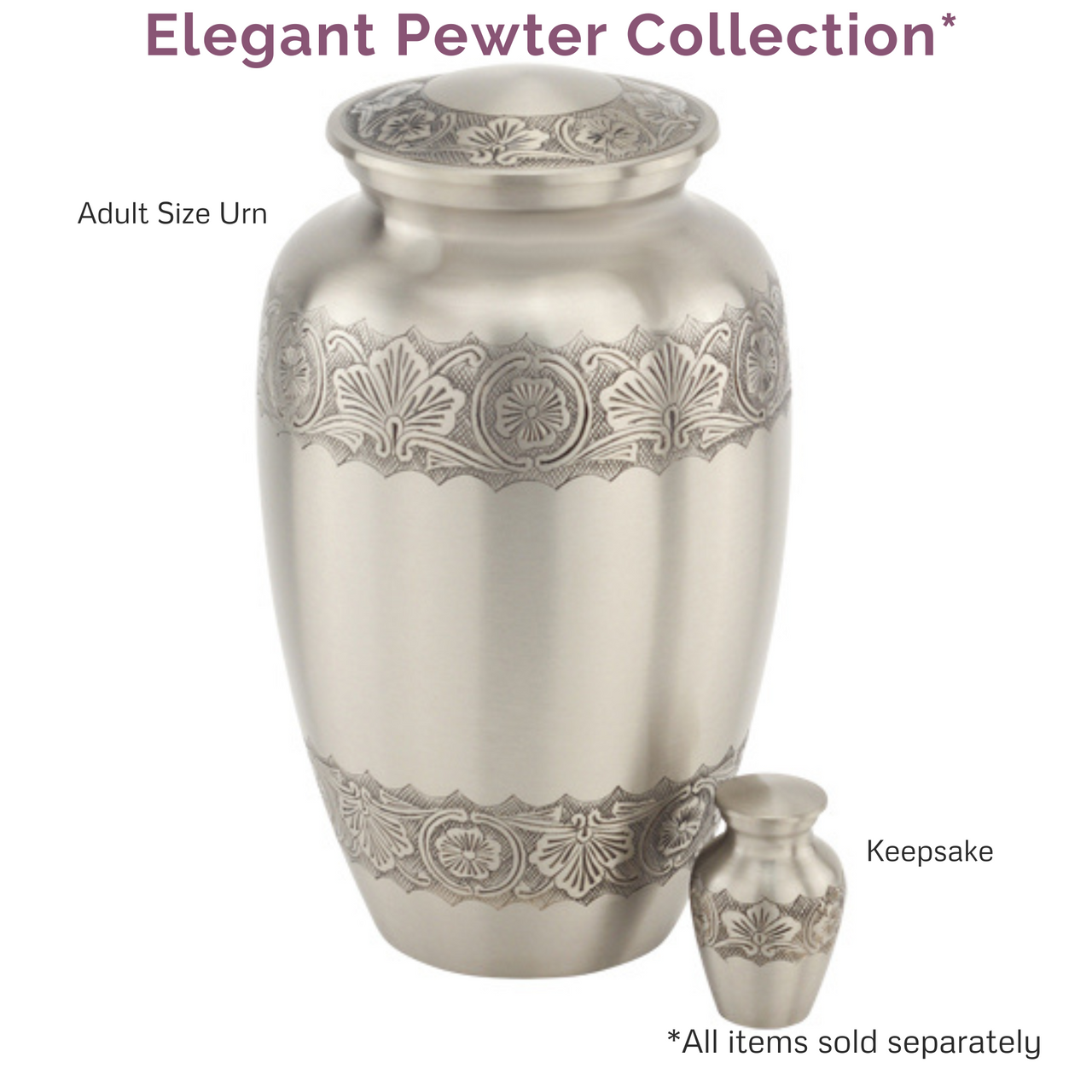 Elegant Pewter Urn for Ashes | Brass Cremation Urns