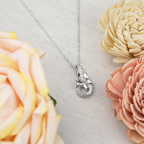 Butterfly Infinity Cremation Jewelry Pendant and Necklace for Ashes
