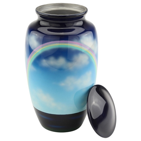 Rainbow | Aluminum Cremation Urn for Human Ashes in Blue