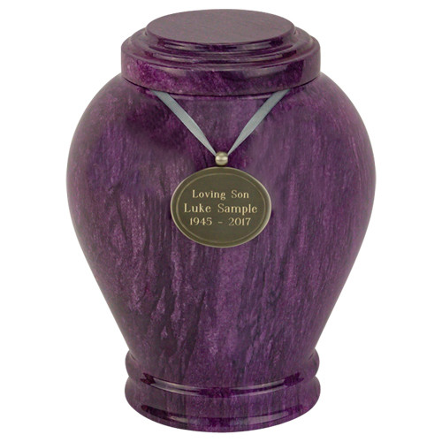 Purple Marble Cremation Urn for Human Ashes