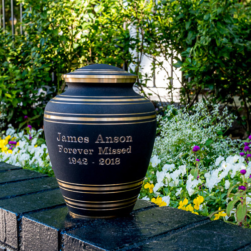 Elite Onyx II Brass Cremation Urn for Ashes