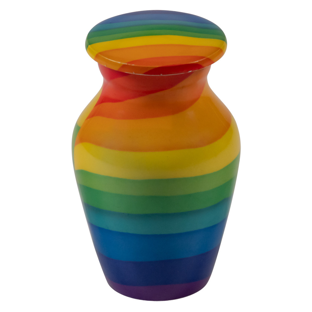 Rainbow Wave Keepsake Urn | LGBTQ Pride Mini Urn for Ashes