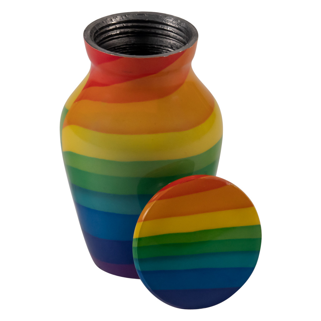 Rainbow Wave Keepsake Urn | LGBTQ Pride Mini Urn for Ashes