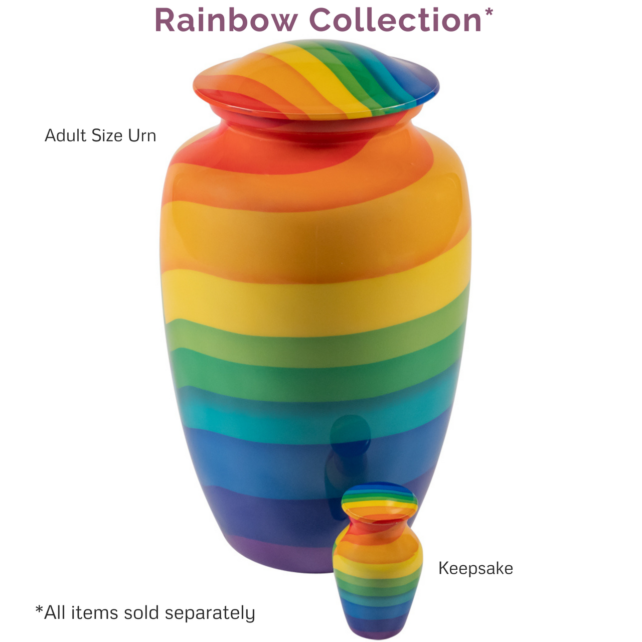 Rainbow Wave Keepsake Urn | LGBTQ Pride Mini Urn for Ashes