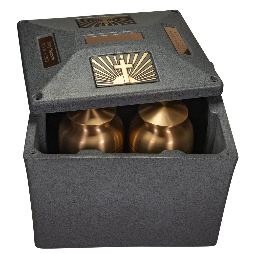 Tyton Graystone Double Urn Vault - Cross & Ray | Vaults for Two Urns