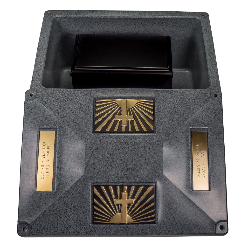 Champion Graystone XL Urn Vault - Cross & Ray | Burial Vaults