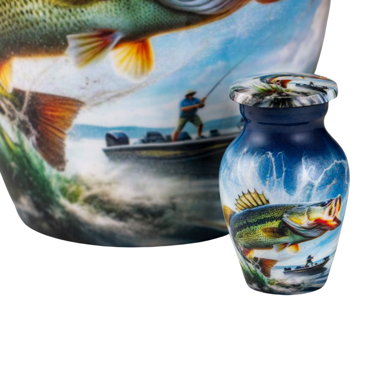 Gone Fishing Keepsake Urn | Mini Urn for Ashes