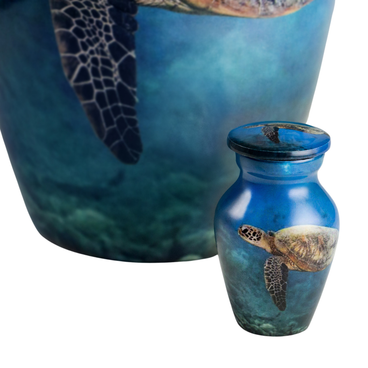 Sea Turtle in the Ocean Keepsake Urn | Mini Urn for Ashes
