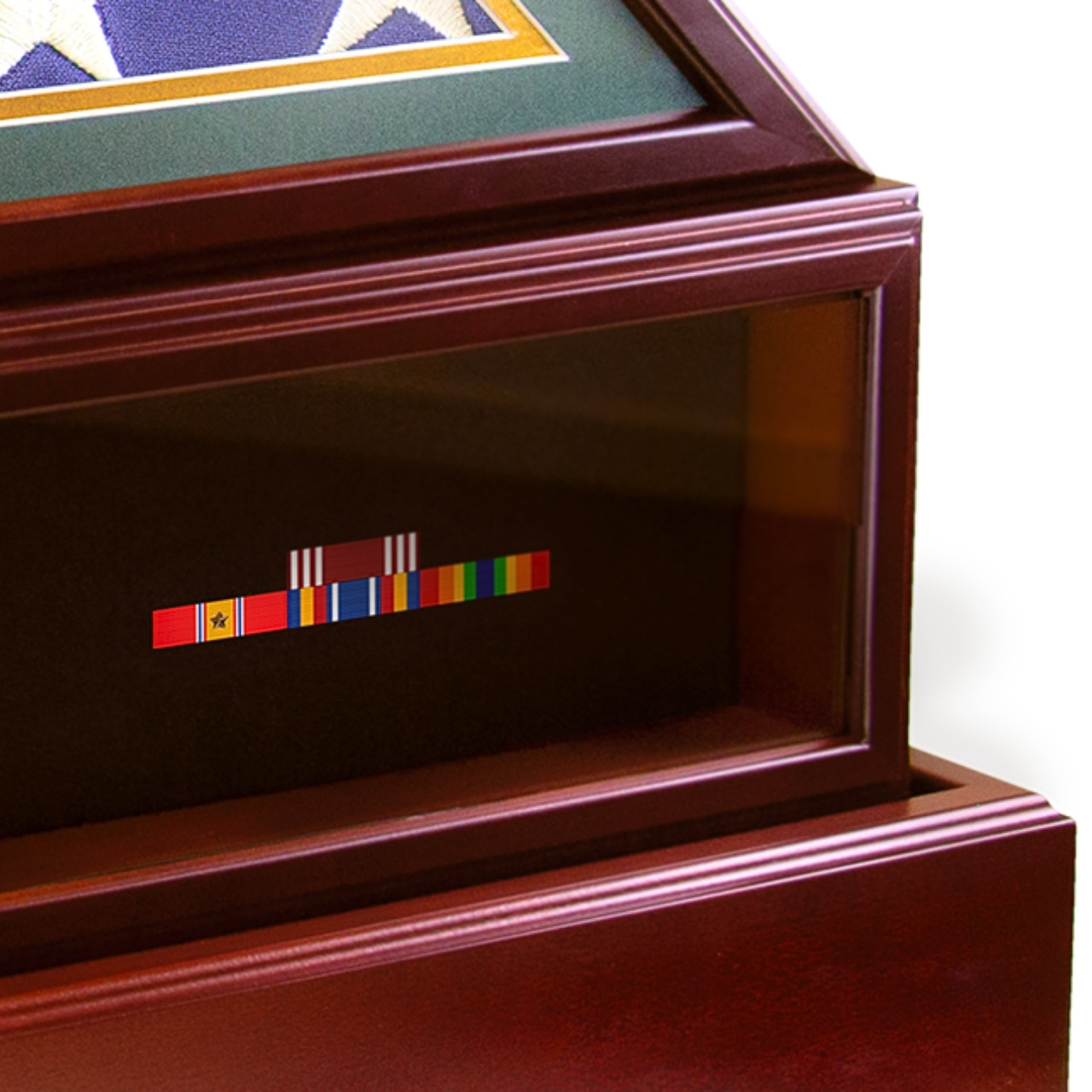 Army Memorial Flag Case with Medal Display Case and Pedestal Memorial ...