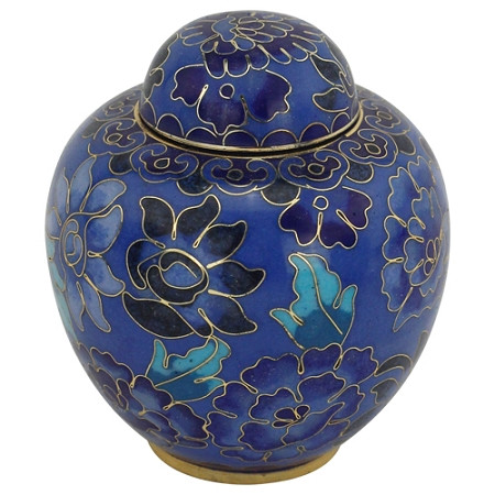 Azure Blue Cloisonne Urn for Ashes | Cremation Urn for Ashes