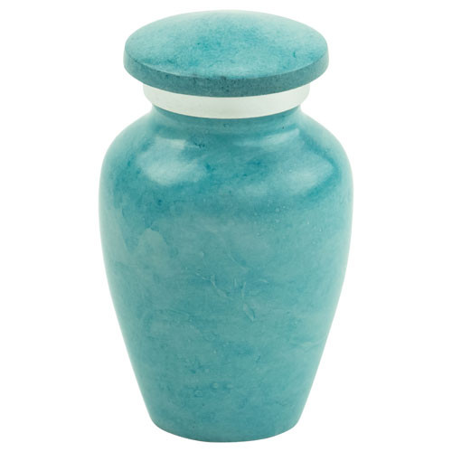 Aqua Harbor Cremation Urn for Ashes in Aluminum