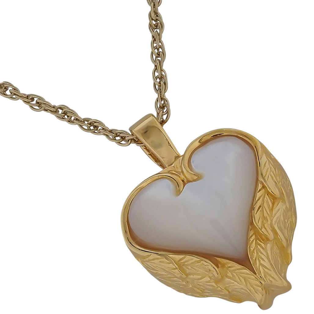 Heart Angel Wings | Gold Cremation Jewelry for Human Ashes