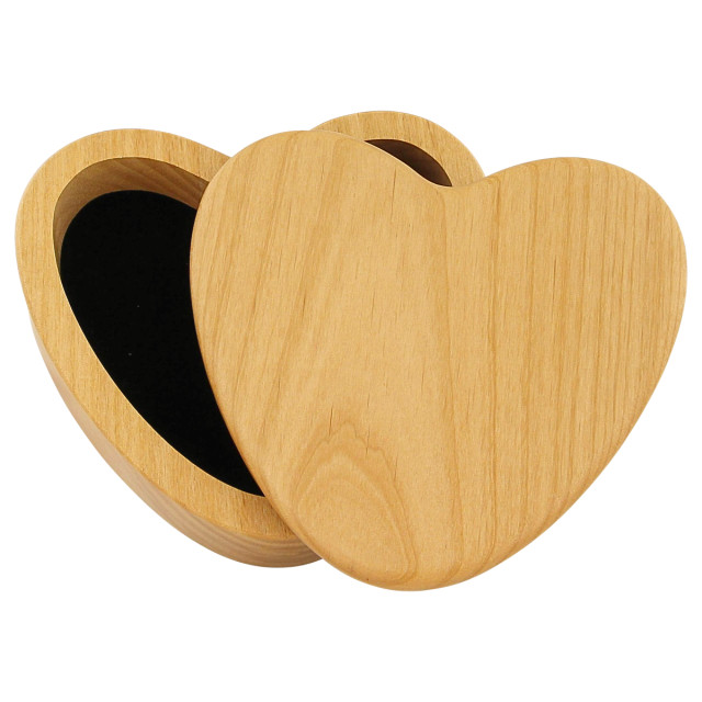 Devoted Heart Alder Keepsake Urn | Wooden Heart Box for Ashes in Alder