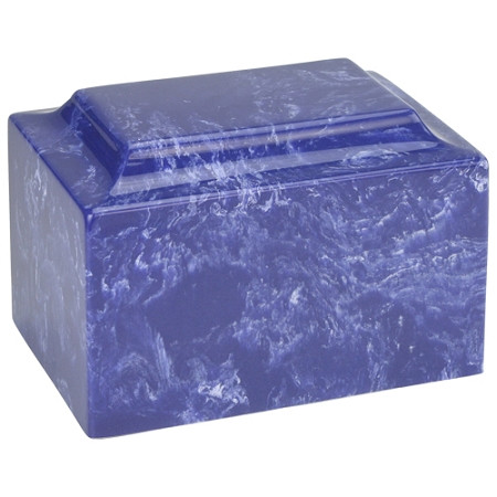 Cobalt Cultured Marble Cremation Urn for Ashes