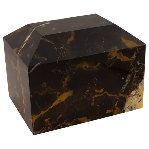 Alpha Ingot | Stone Urn for Human Ashes in Black and Gold