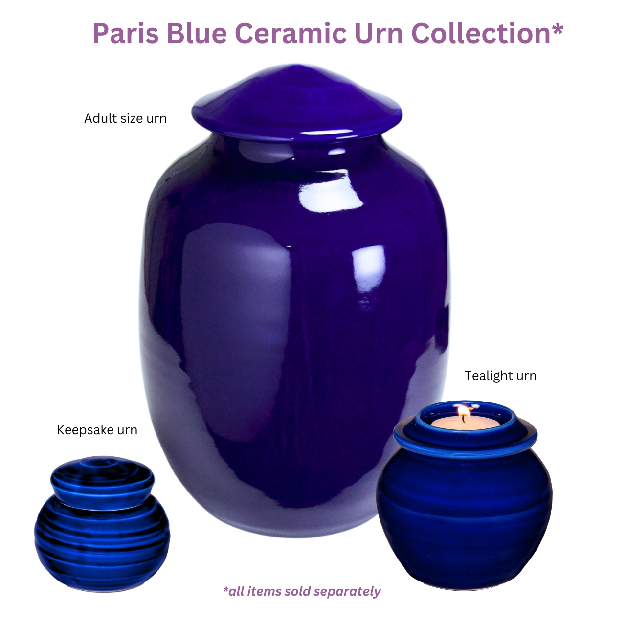 Paris Blue Ceramic Keepsake Urn | Mini Urn for Ashes