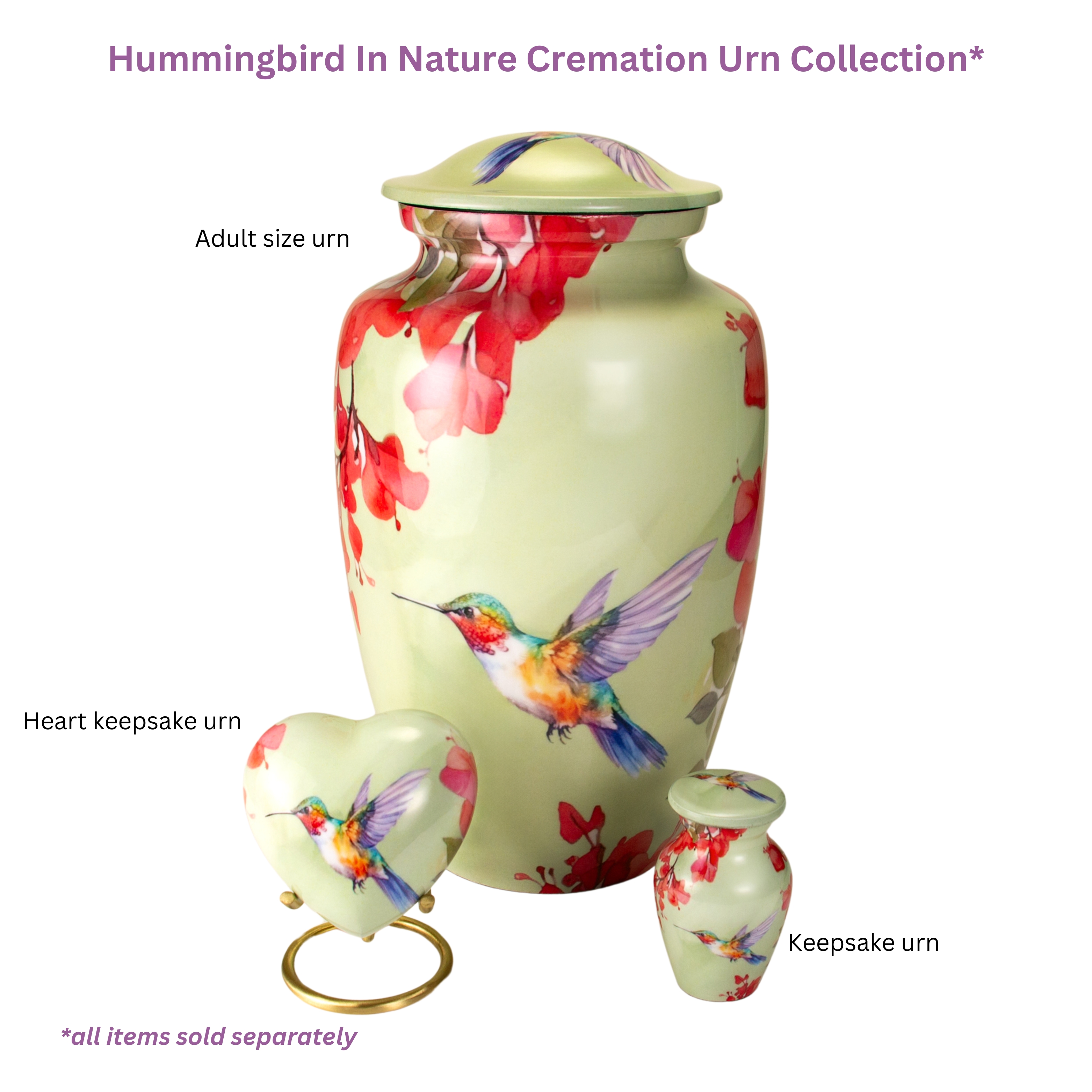 Hummingbird in Nature Cremation Urn | Adult Urn for Ashes