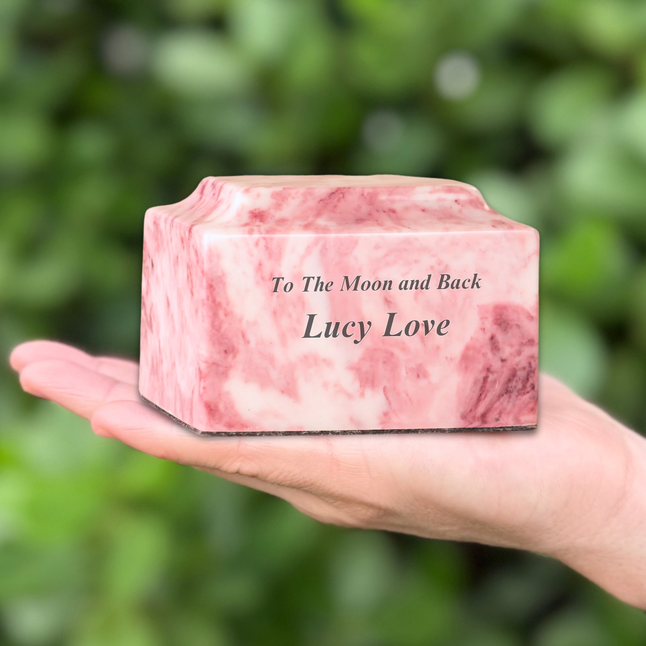 Wild Rose Cultured Marble Keepsake Urn | Small Urn for Ashes