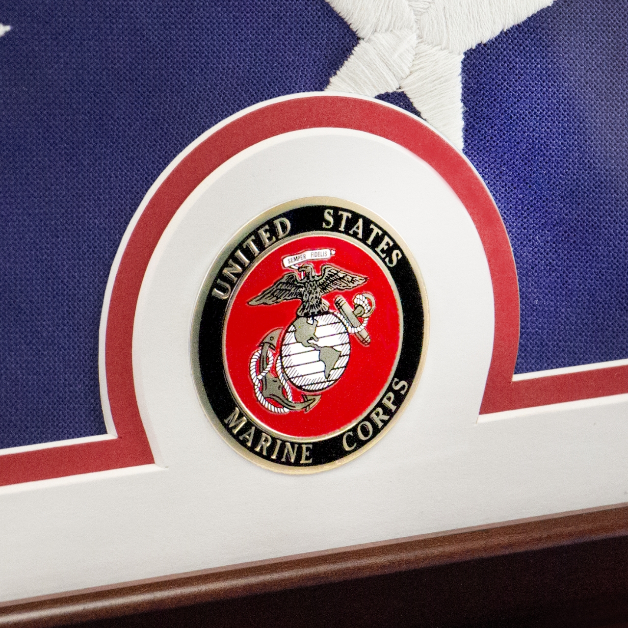 Marine Corps Memorial Flag Case with Medal Display Case and Pedestal ...