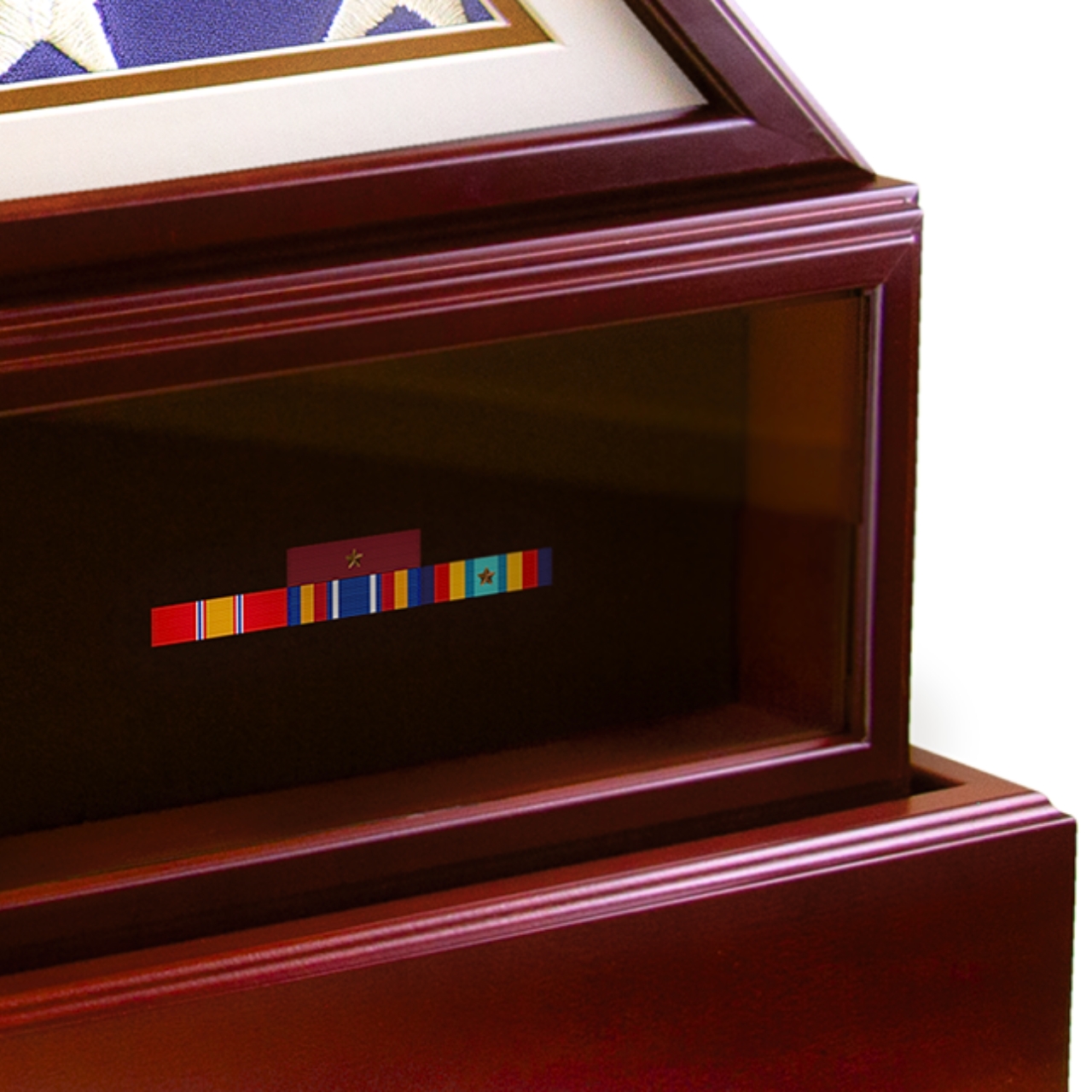 Navy Memorial Flag Case with Medal Display Case and Pedestal Memorial ...