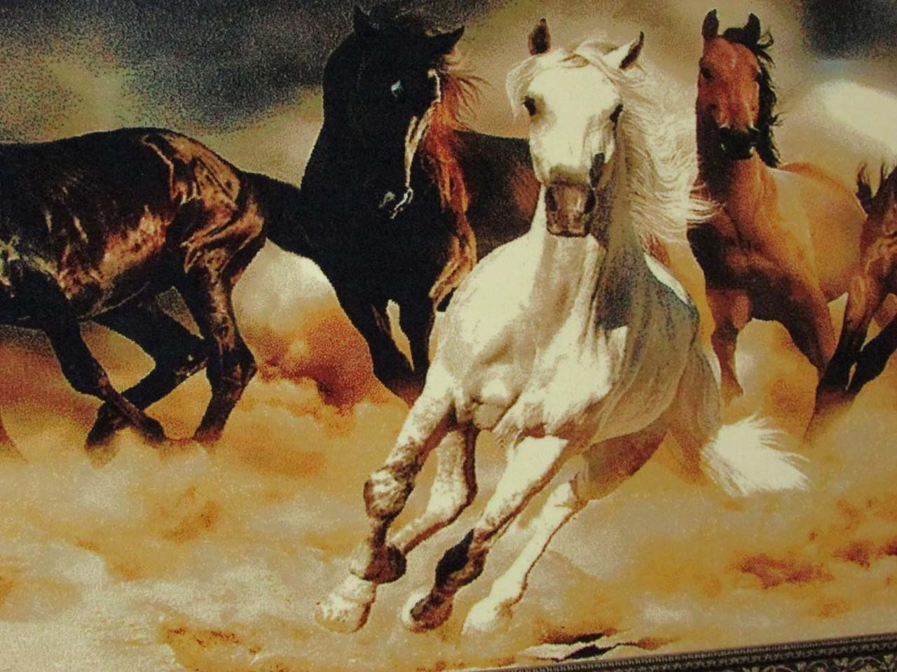 3D Effect Horse Carpet | Wall Decor Home Carpet