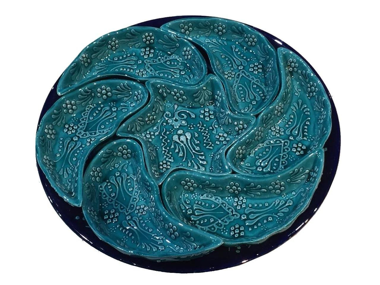 Blue Pattern Turkish Ceramic Breakfast Set - Table Decor