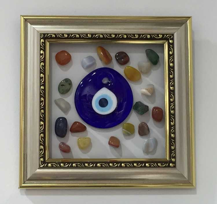 Evil eye charm , wall decor, wall art , hanging blue eye