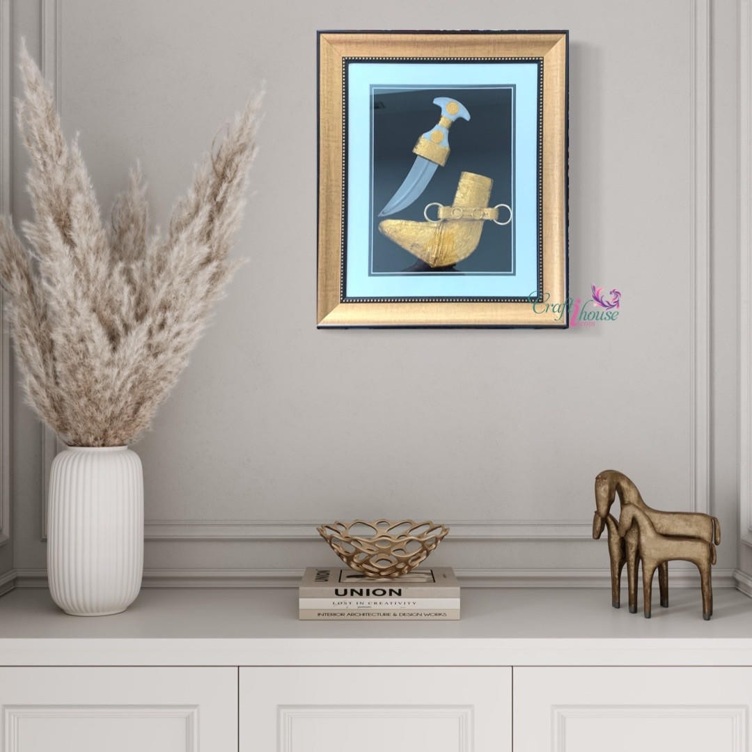Traditional dubai dagger , Golden dagger with frame , Oman souvenir ...