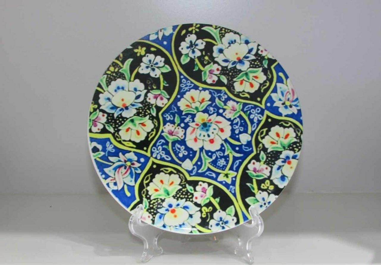 Shop Gorgeous Blue Pattern Ceramic Coaster & Plate