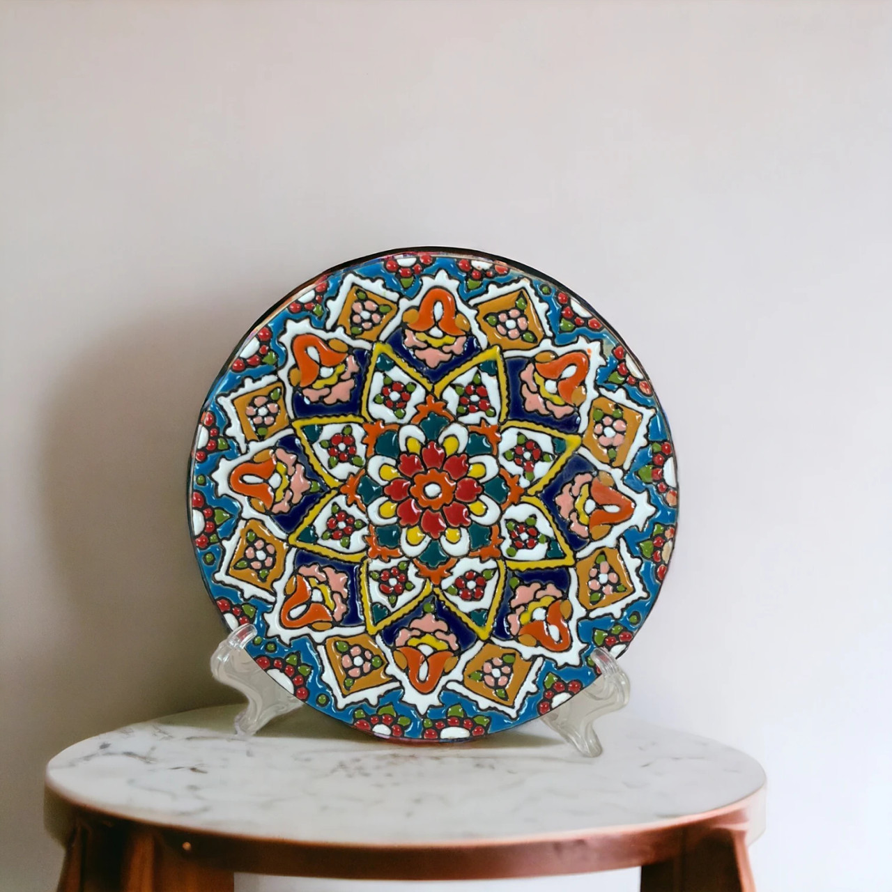 Minakari hand painted ceramic plate , handmade hanging plate , wall ...