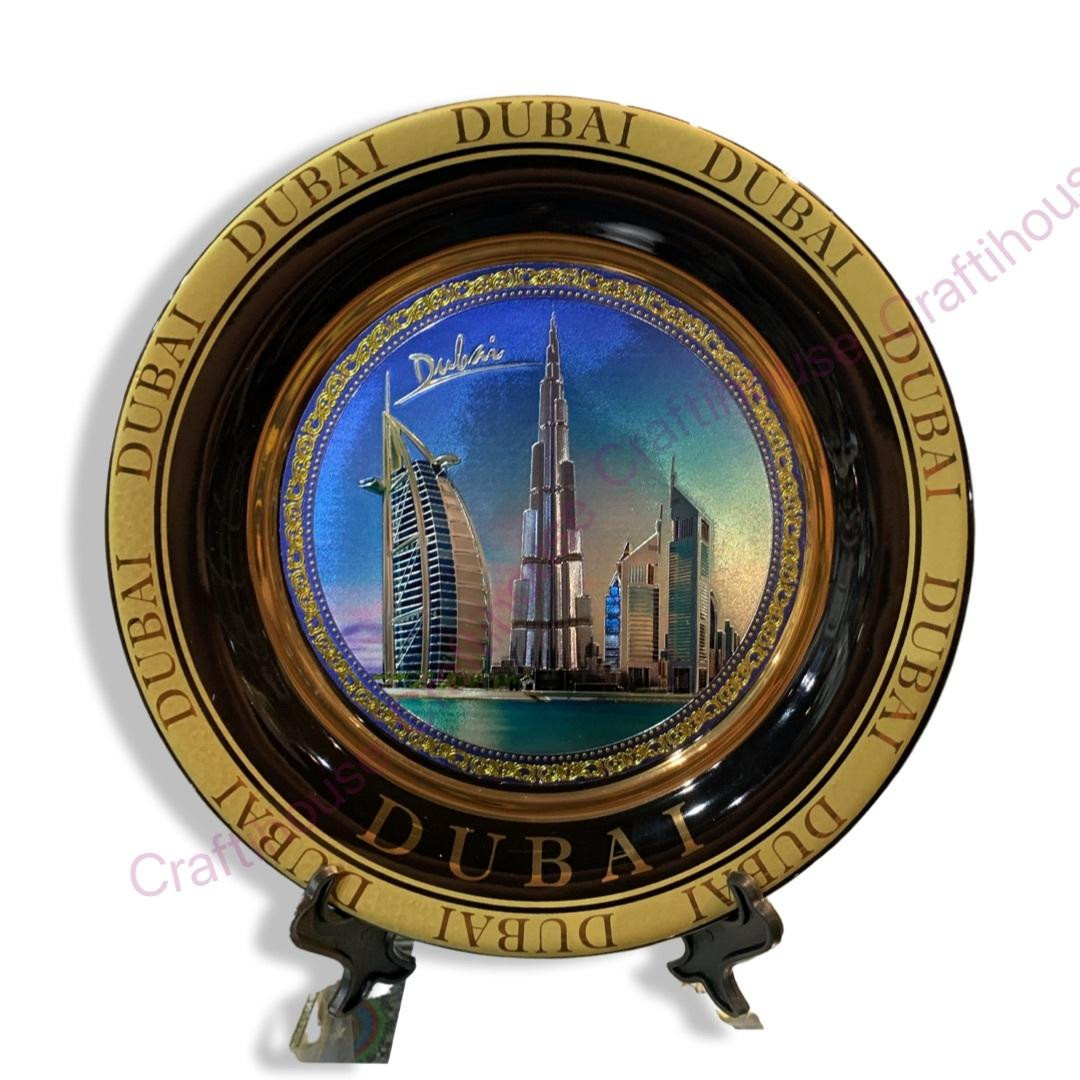 Dubai iconic buildings wall hanging plate 21cm , gift ideas