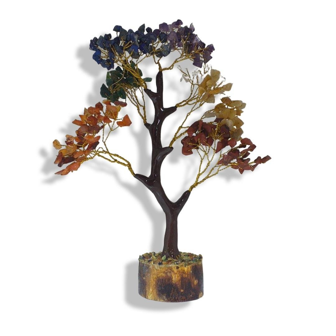 Seven chakra tree , natural quartz seven chakra stones