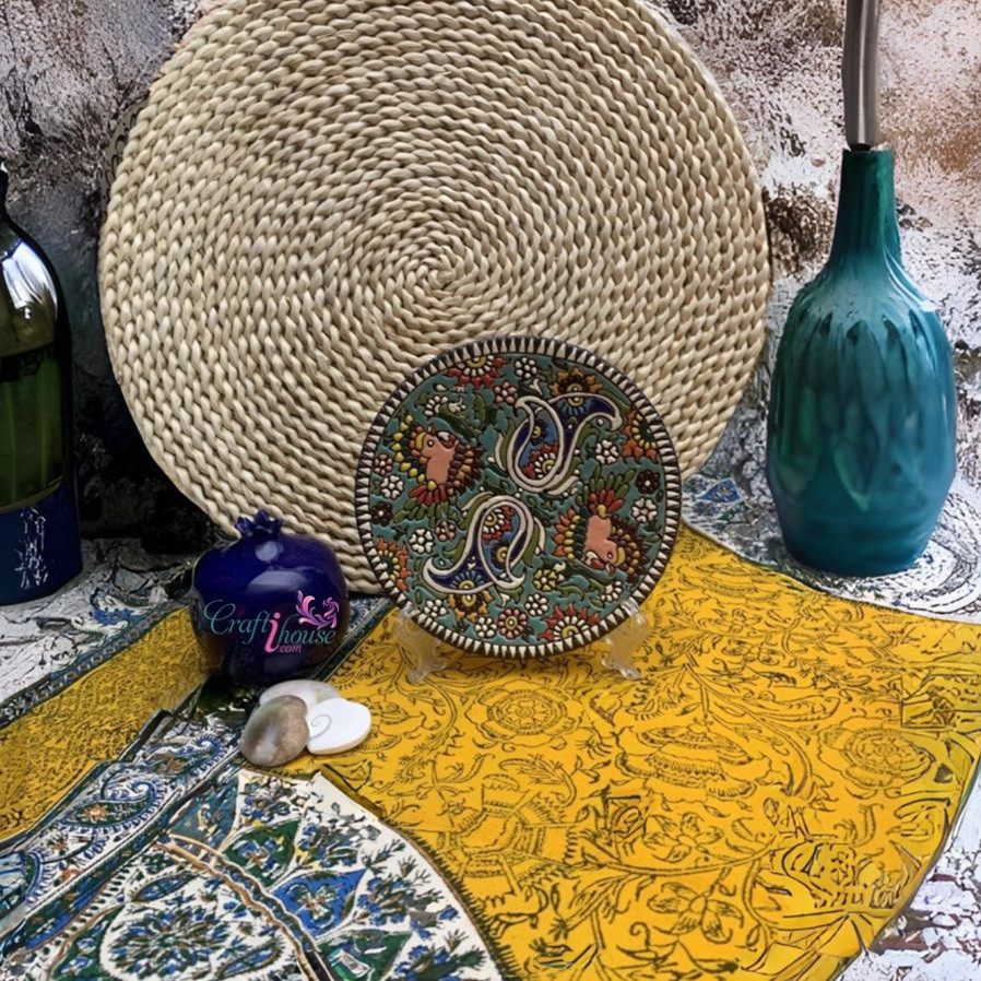 Wall decor clay plate , table decor pottery , gift ideas