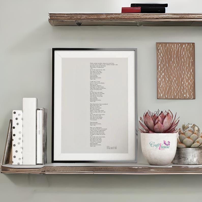 Customized Text Printed Frame A4 , Customized quote print