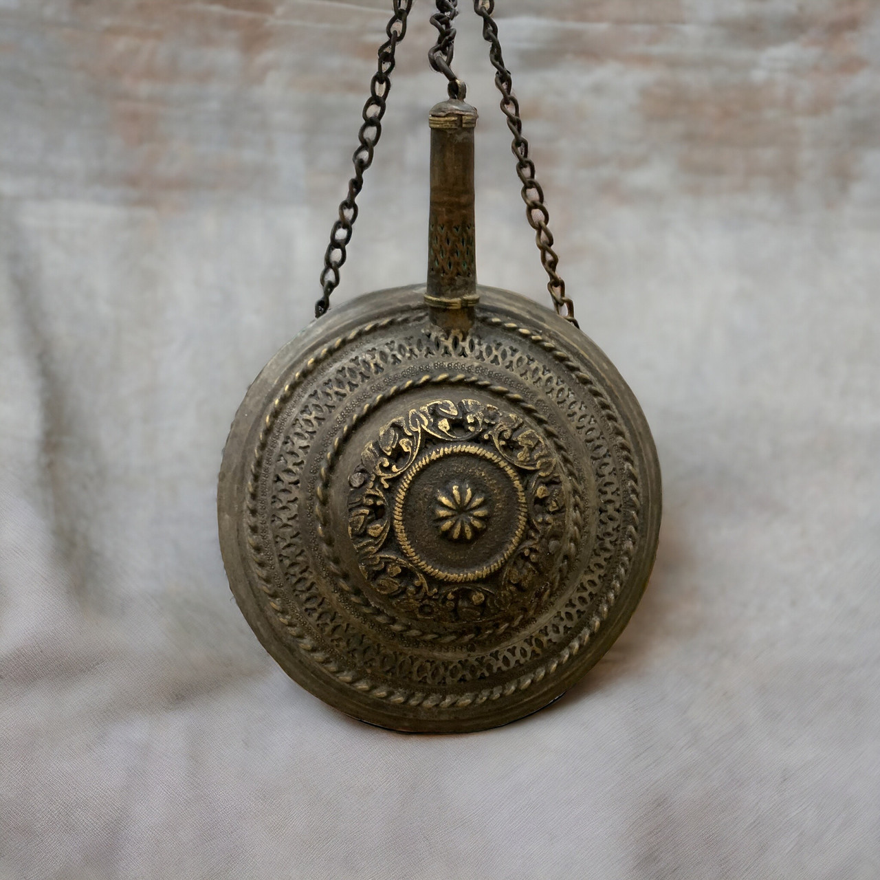 Engraved Metal Military Gun Powder Flask Timeless Elegance