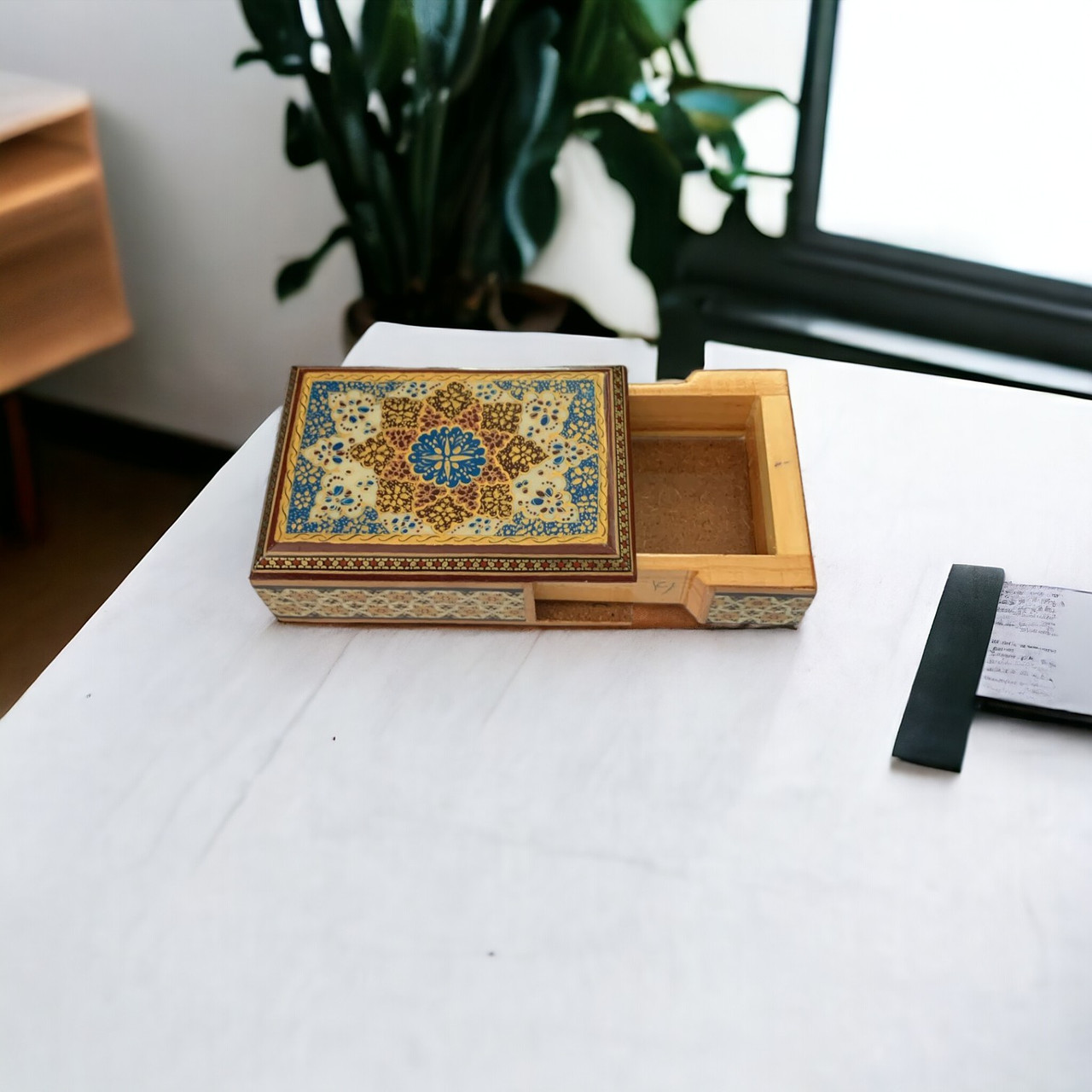 Hand Painted Wooden Jewelry Box - Tazhib Original Painting