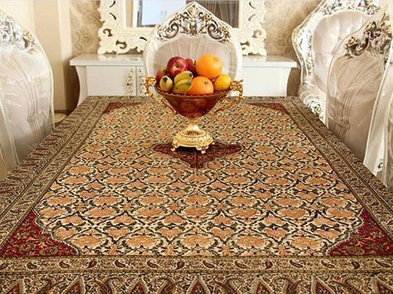 Tapestry tablecloth , handmade ghalamkari table sheet