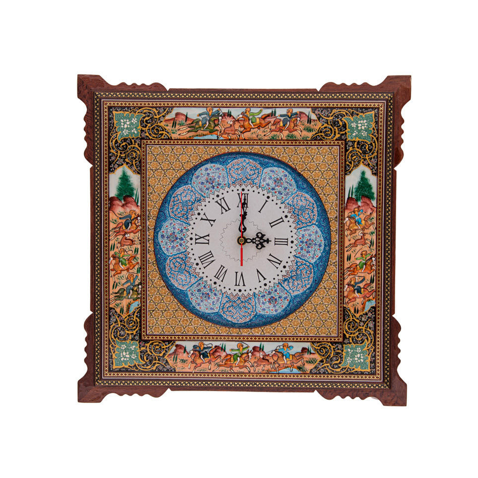Handmade Hunting Scene Wooden Clock - Unique Gift