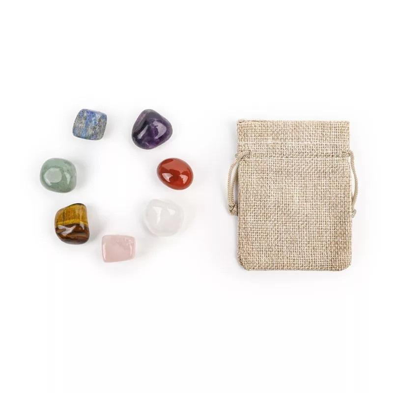Seven chakra tree , natural quartz seven chakra stones