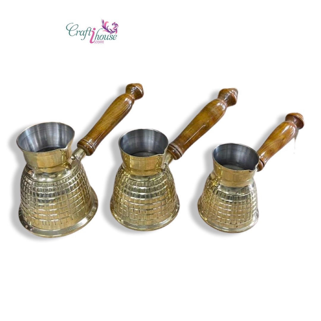 shop Brass Turkish coffee pot set , unique gift village