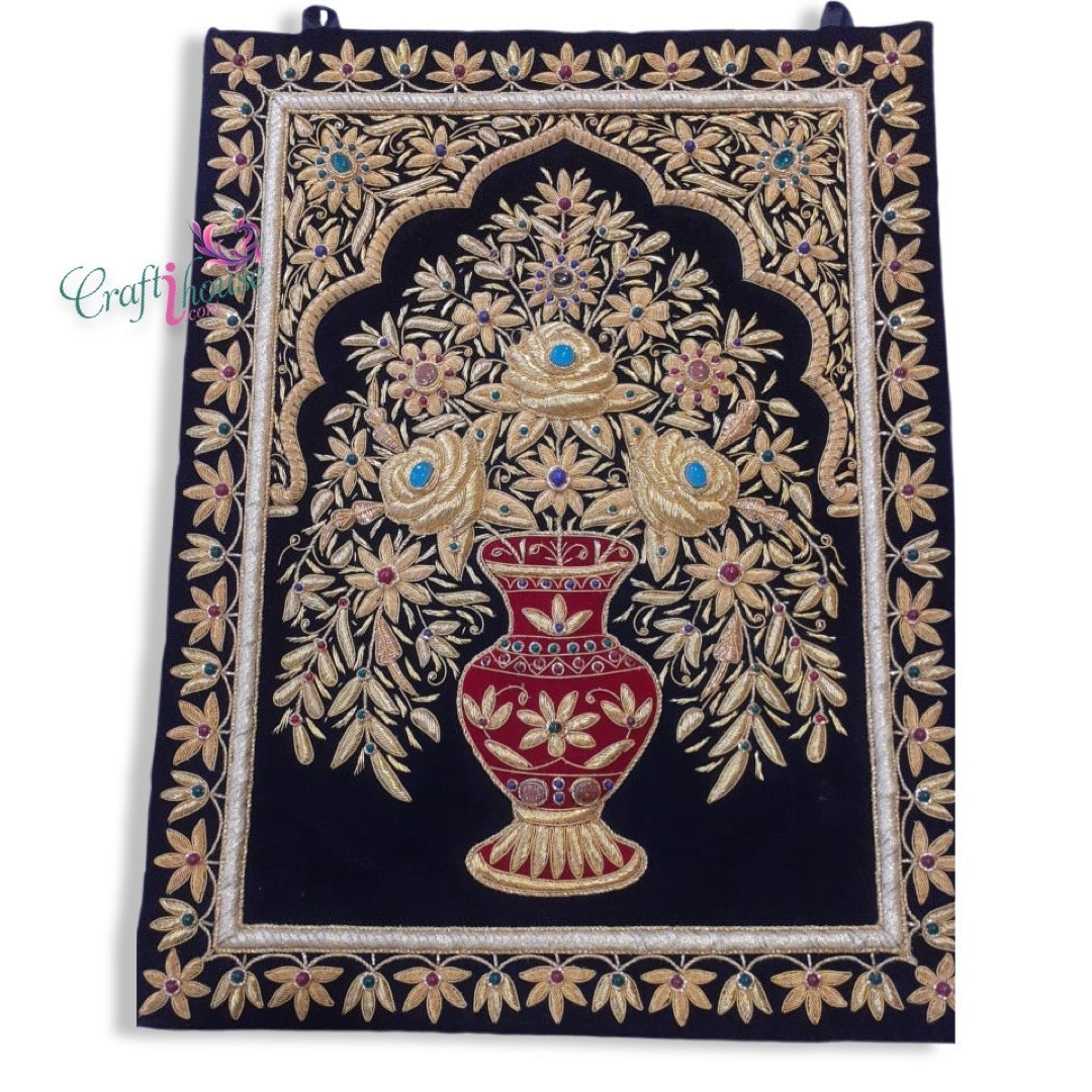 Jeweled carpet handmade jewel carpet 1.5x2 feet , wall decor
