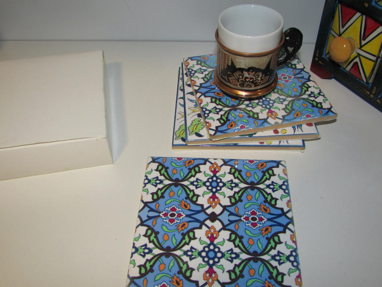 Ceramic Tea Coaster cute set of 4 pieces Tea coaster