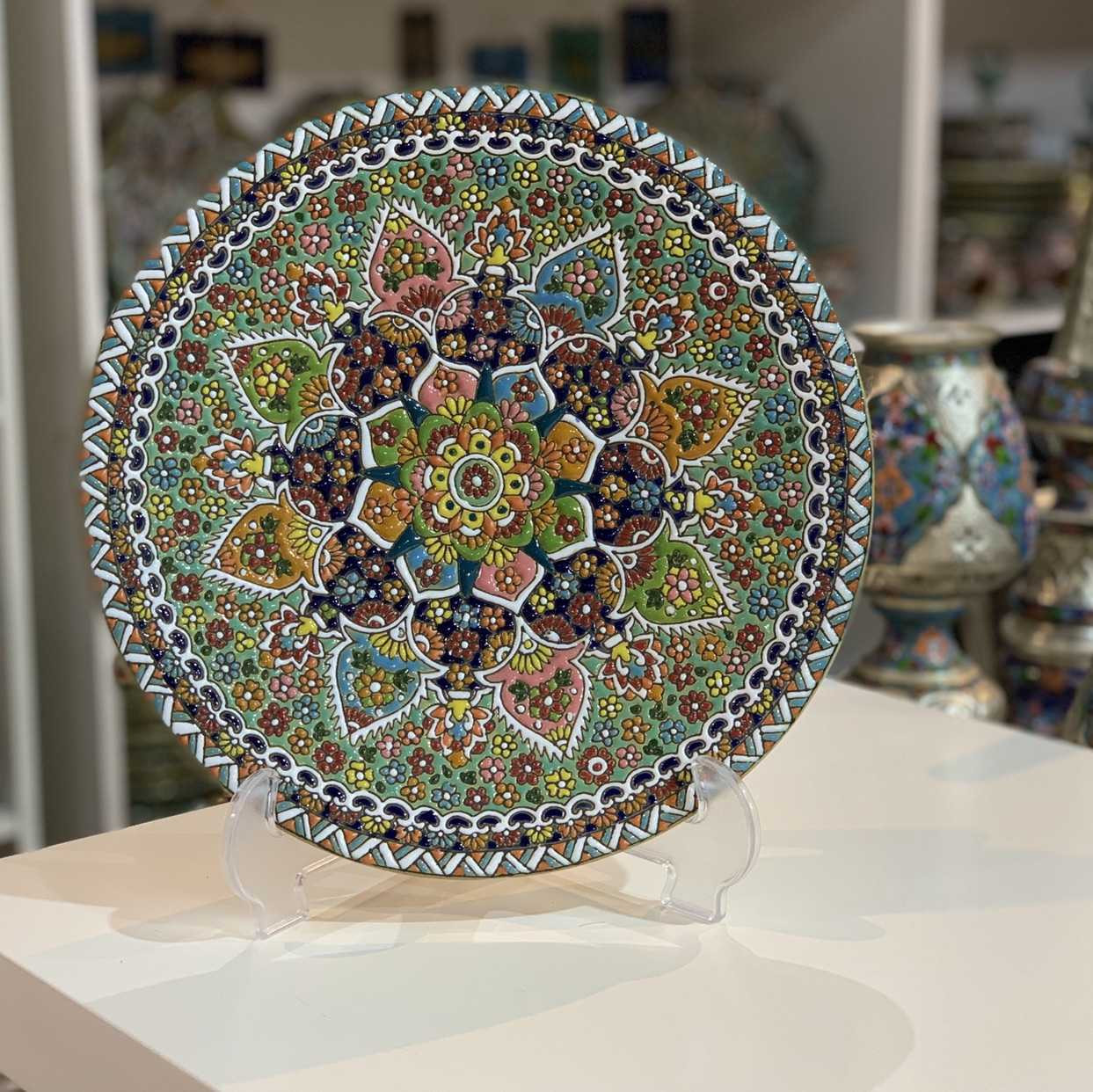 Pottery Art , Handcrafted Textured Pottery Wall Plate