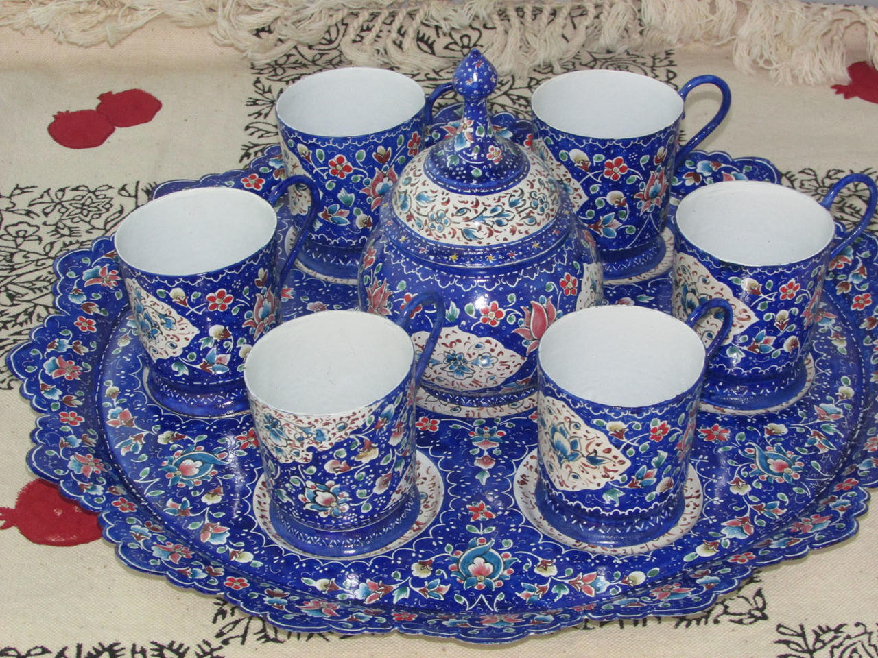 Tea serving set , brass tea serving set , new home gift