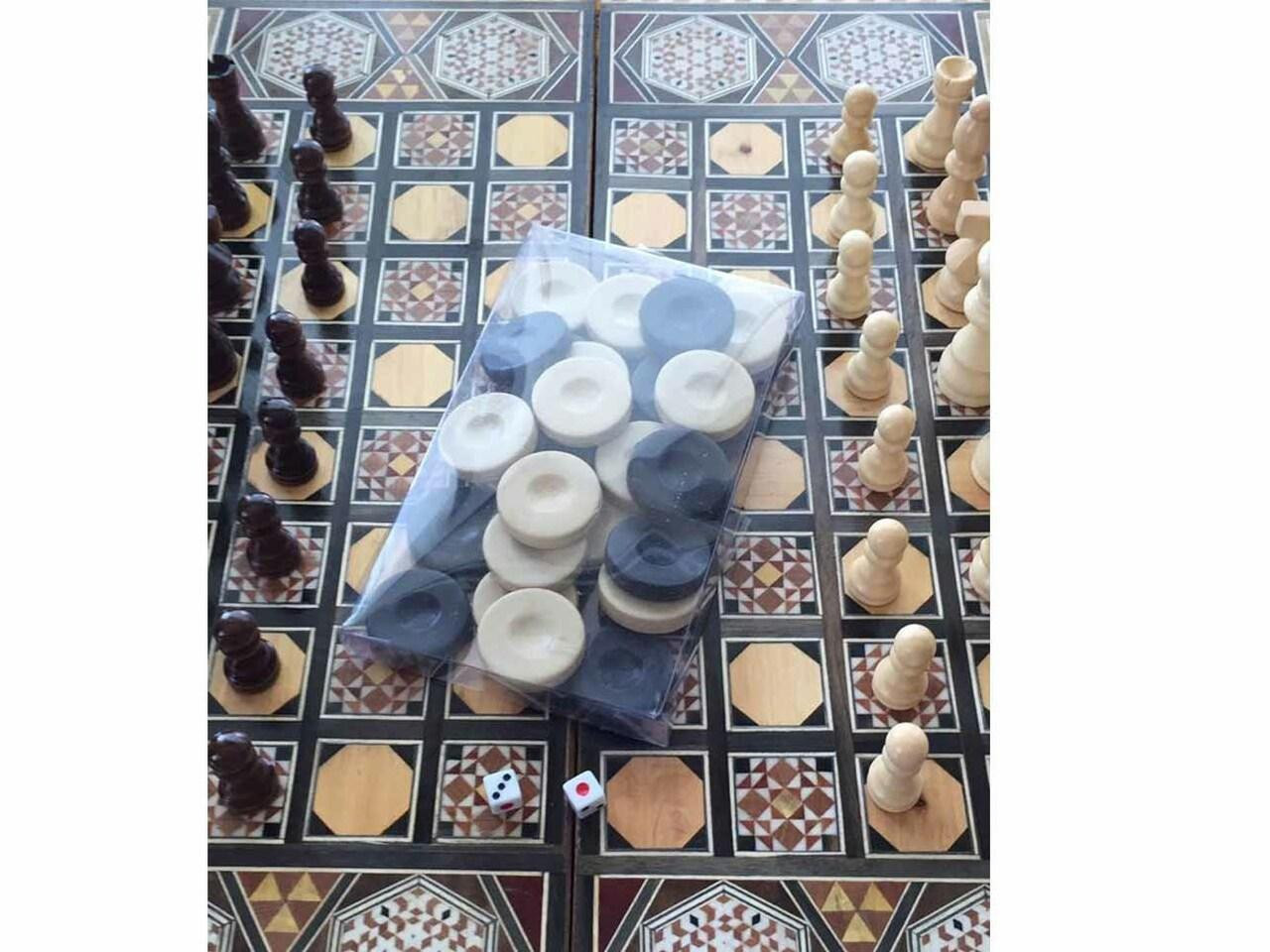 "Premium 20-Inch Draughts Game Table with Backgammon Board