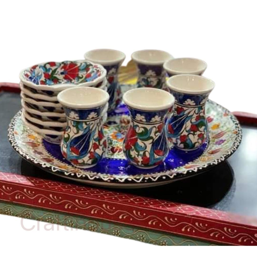 Tea serving set , brass tea serving set , new home gift