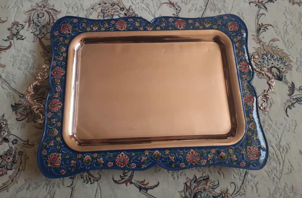 copper tray copper tray 23 cm , hammered tray , serve tray